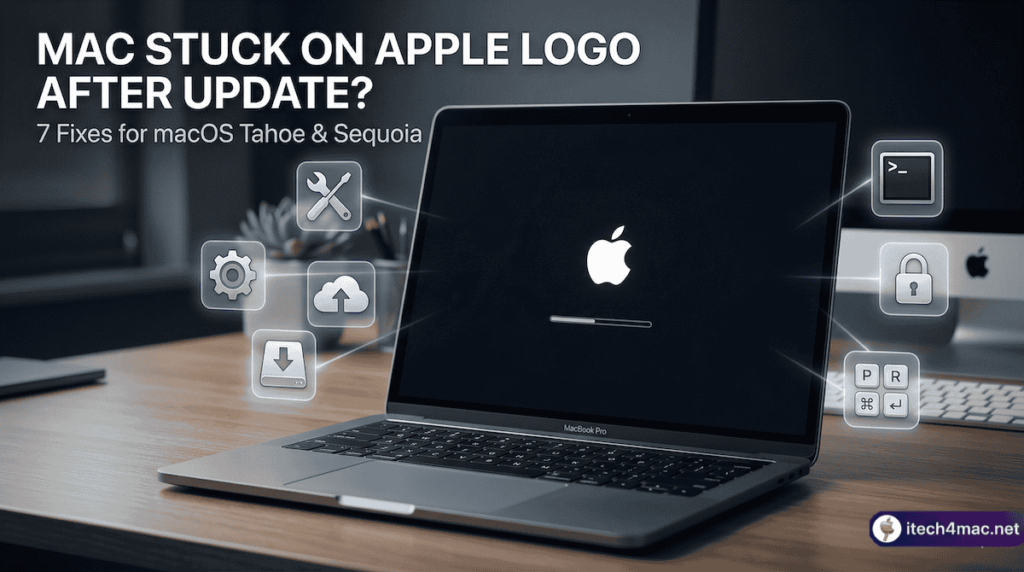 Mac Stuck on Apple Logo After Update? 7 Fixes for macOS Tahoe & Sequoia ...
